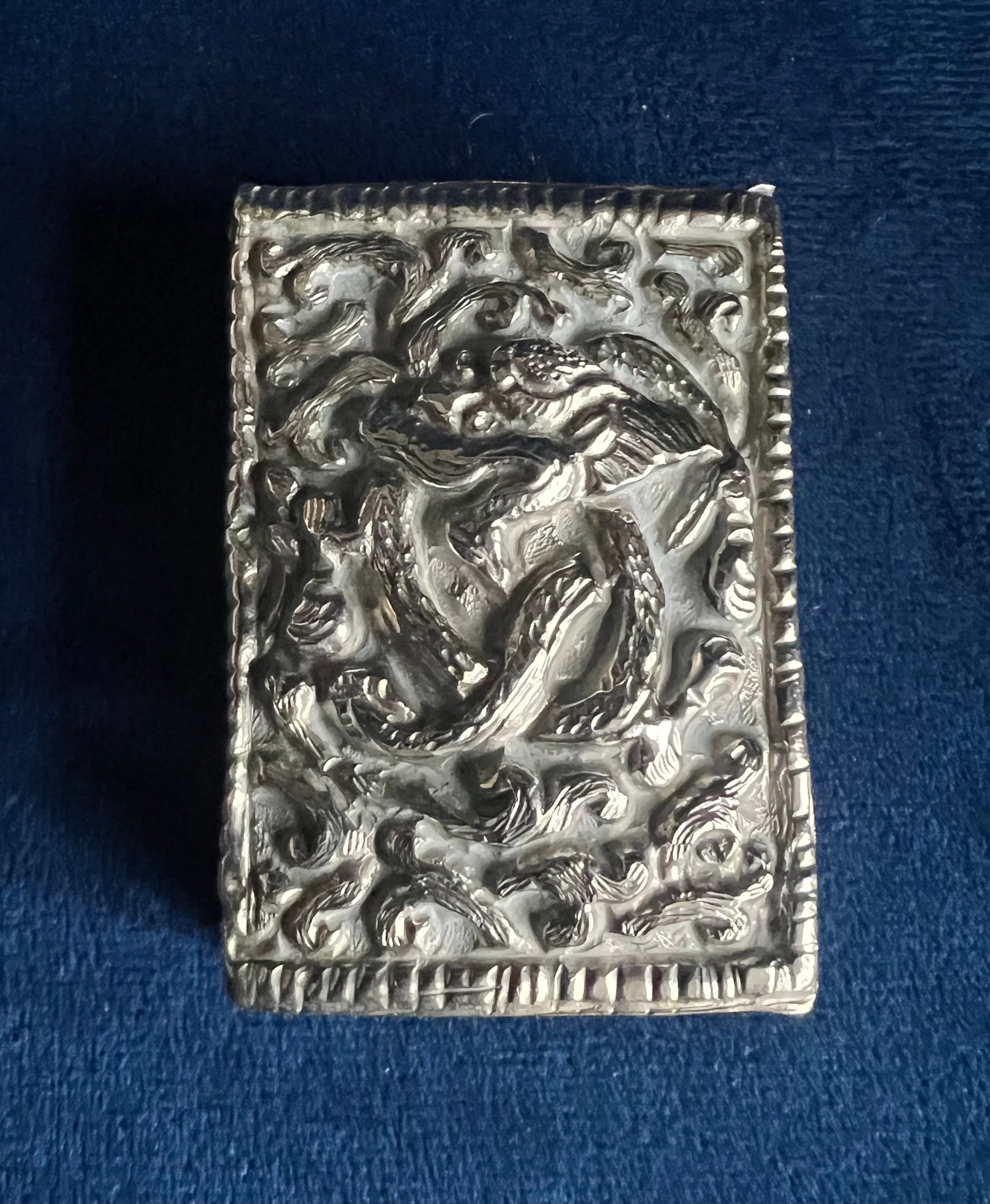 Antique Indian Silver Matchbox Cover - Etsy
