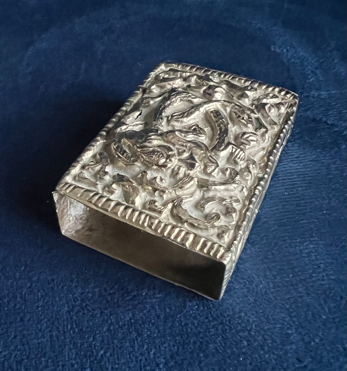 Antique Indian Silver Matchbox Cover - Etsy