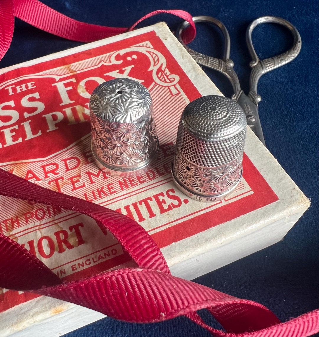 Antique Silver Thimbles Sizes 16 and 10 - Etsy
