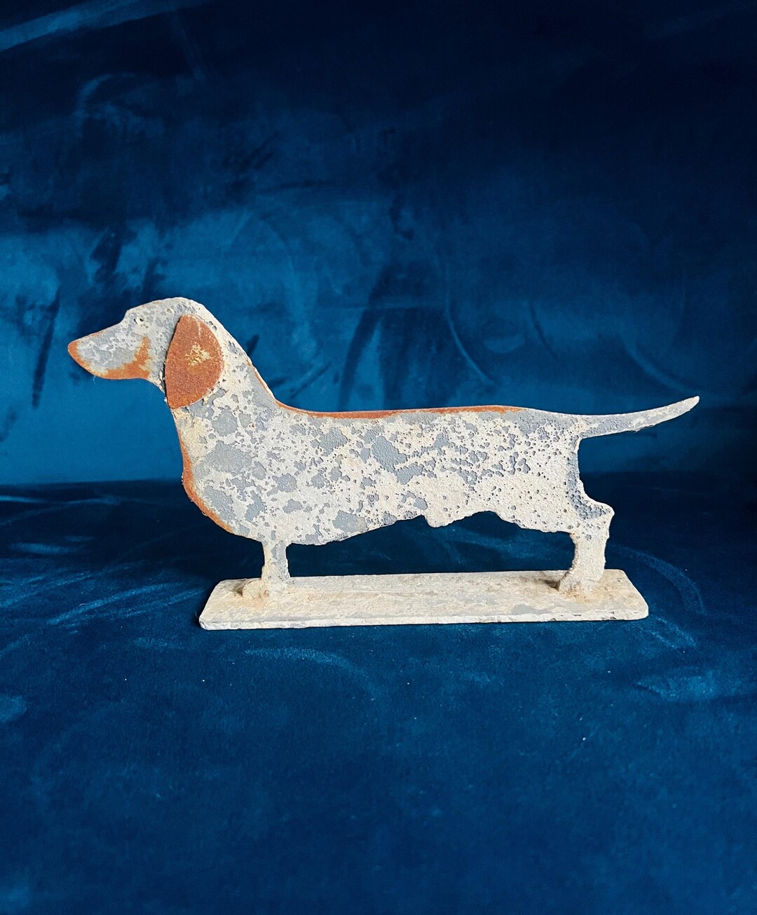 Vintage Dachshund Dog Metal Statue Folk Art Figure - Etsy