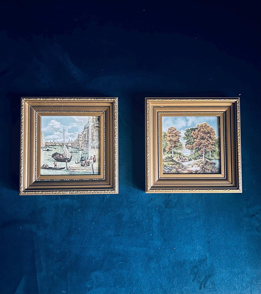 Pair of Vintage Staffordshire Bilston Enamels Framed Plaques - Etsy