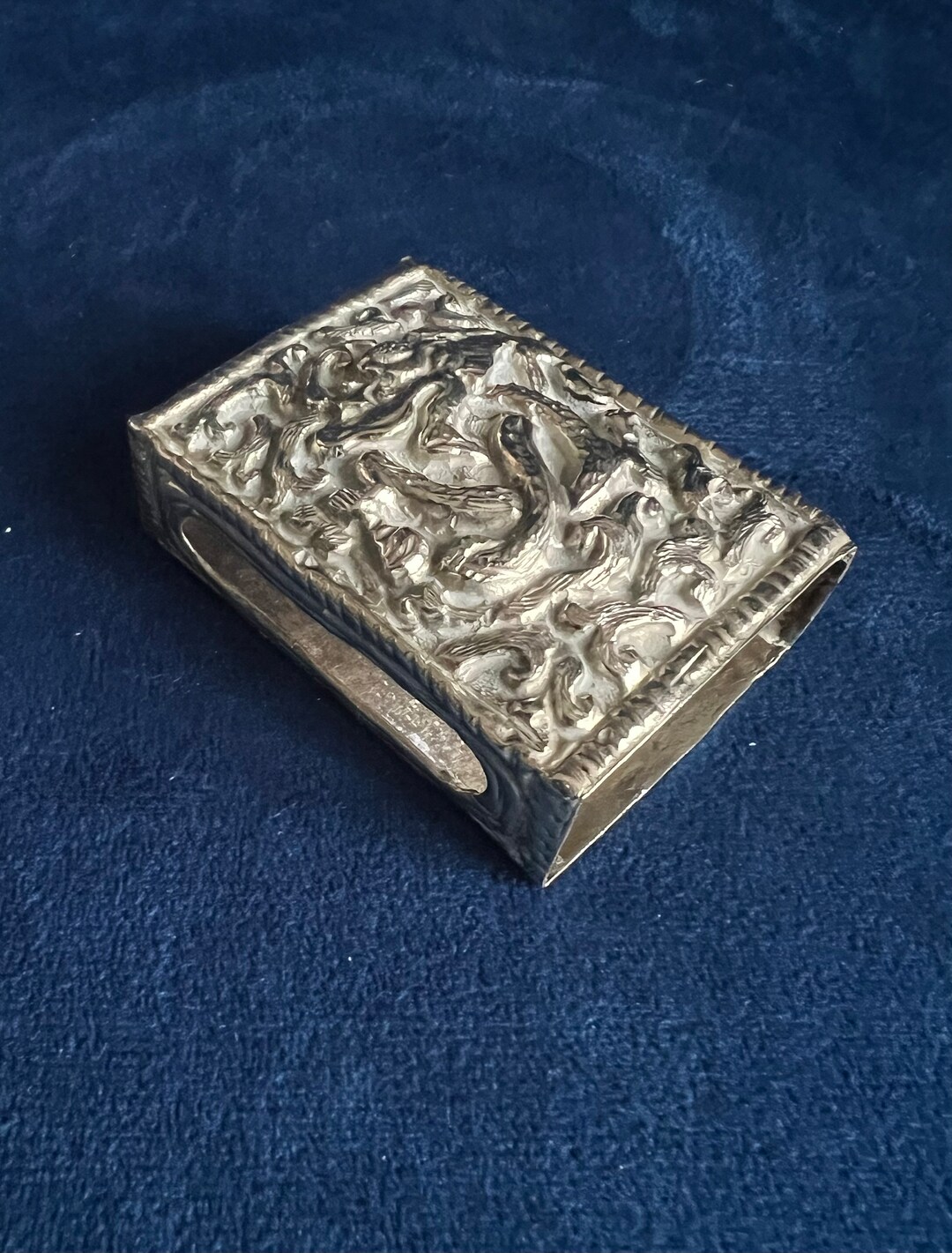 Antique Indian Silver Matchbox Cover - Etsy