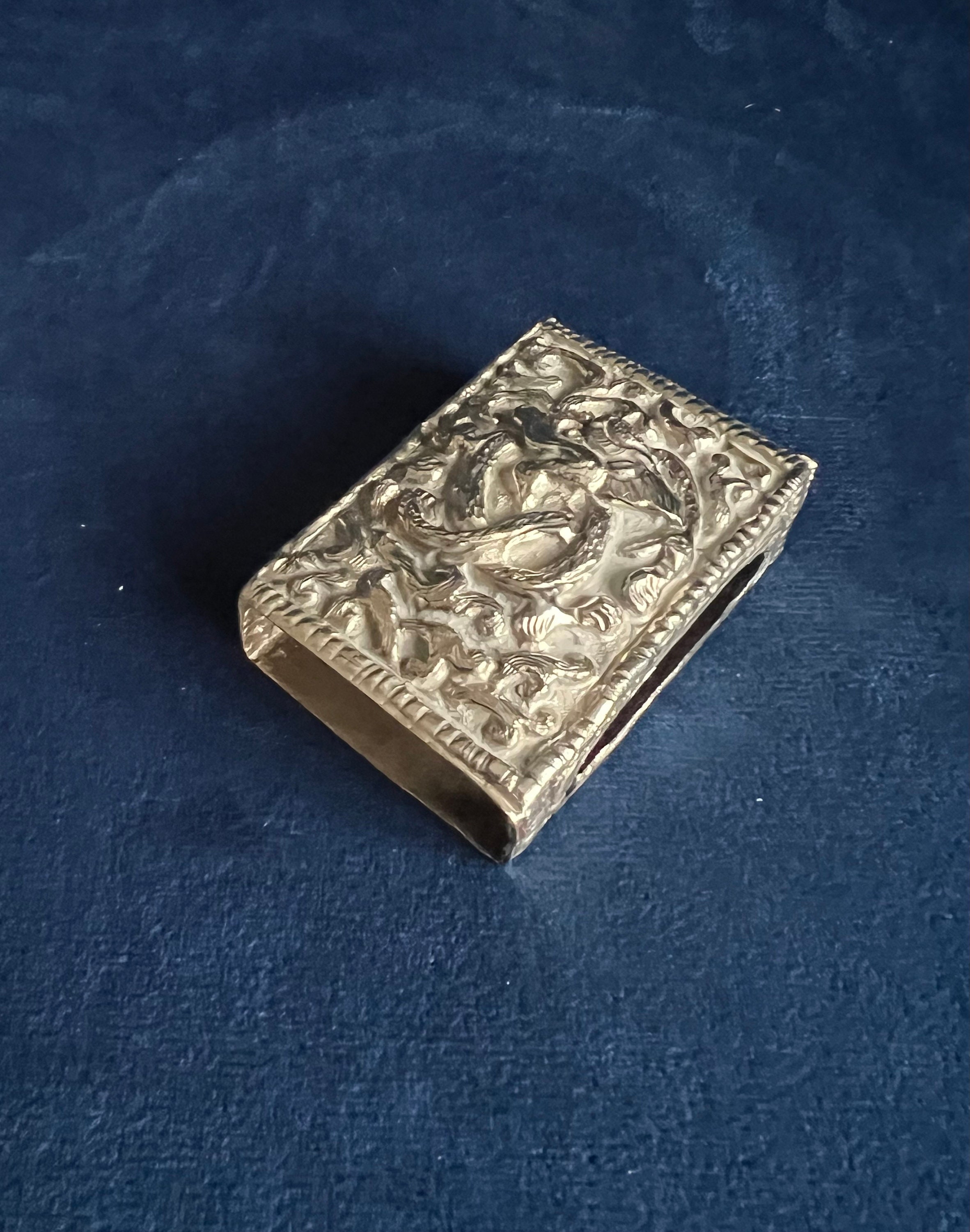 Antique Indian Silver Matchbox Cover - Etsy