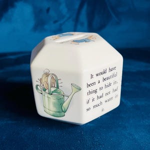 Vintage Beatrix Potter Peter Rabbit Wedgwood Money Box of Hexagonal ...