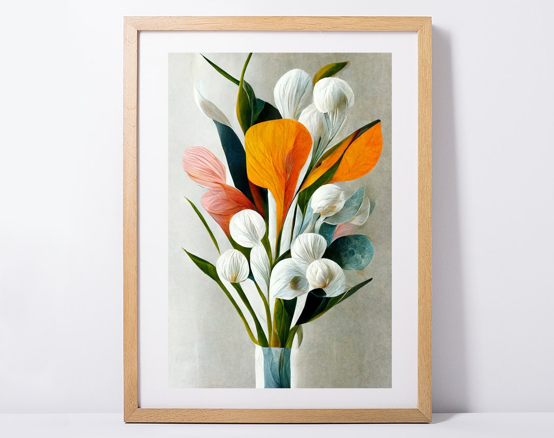 Printable Semi-abstract Flowers Wall Art for Instant Digital - Etsy