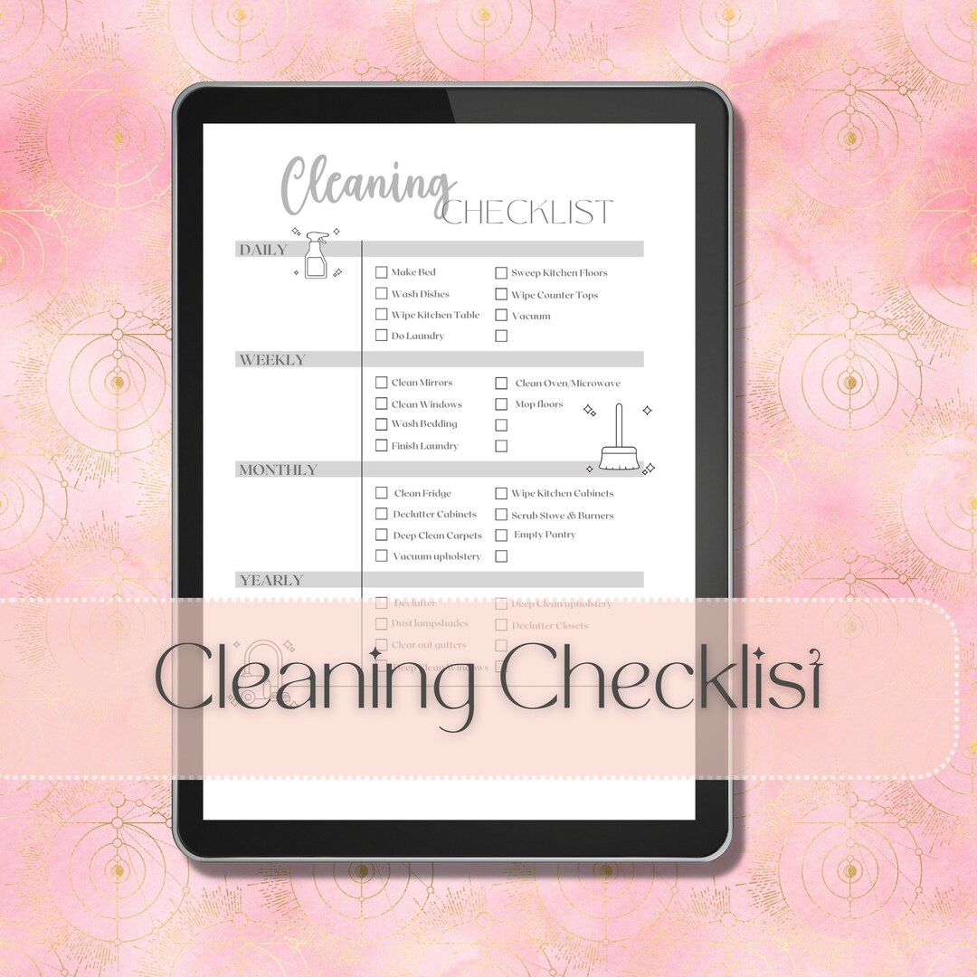 Minimalistic Daily Cleaning Checklist Printable/everyday Cleaning ...