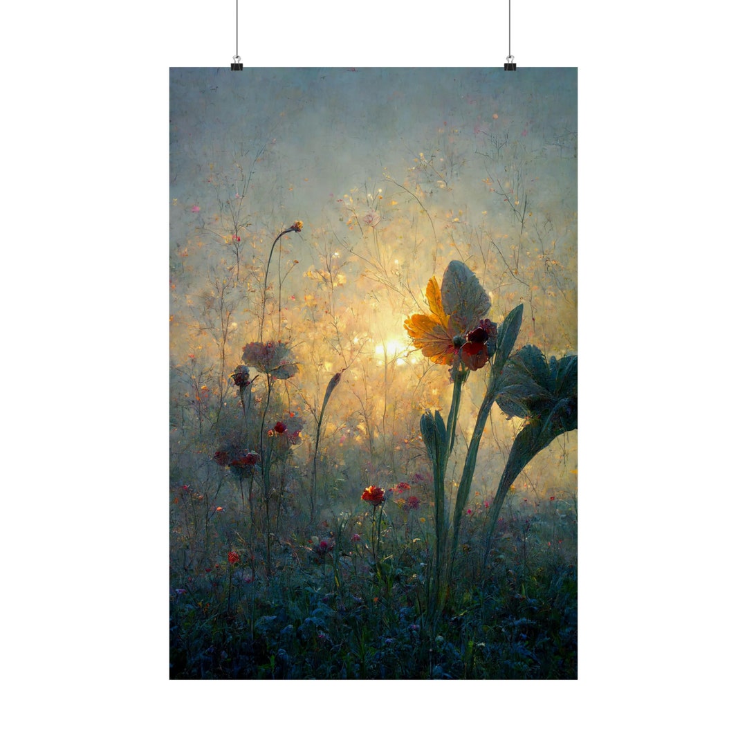 Morning Sunrise Art Graphic Print Matte Vertical Poster Wall Hanging ...