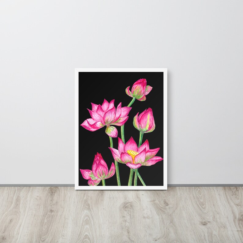 Lotus Flower Framed Poster, Poster Print, Floral Poster, Framed Print ...