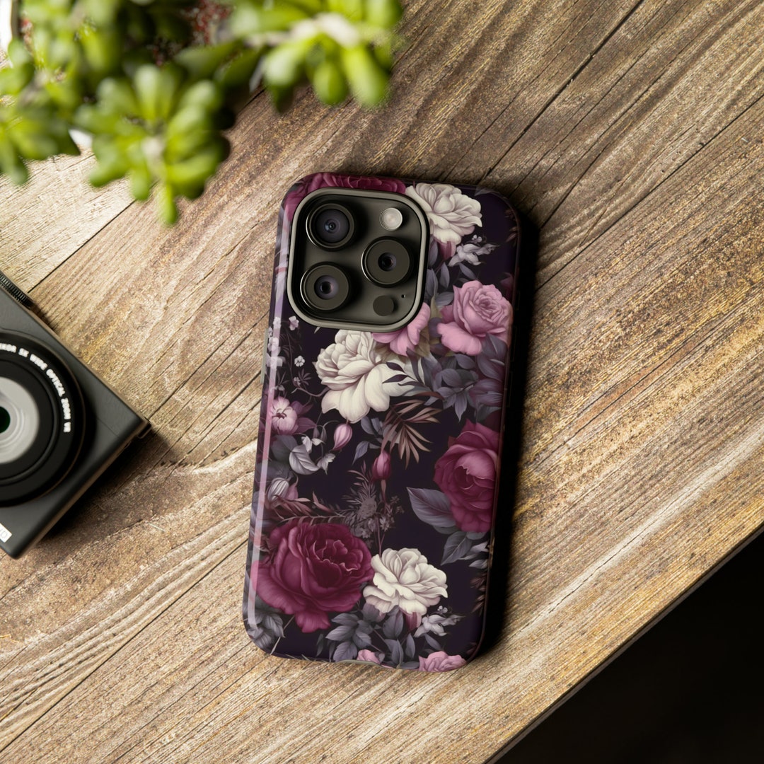 Dark Floral Phone Case All iPhone Models Samsung Galaxy Google Pixel ...