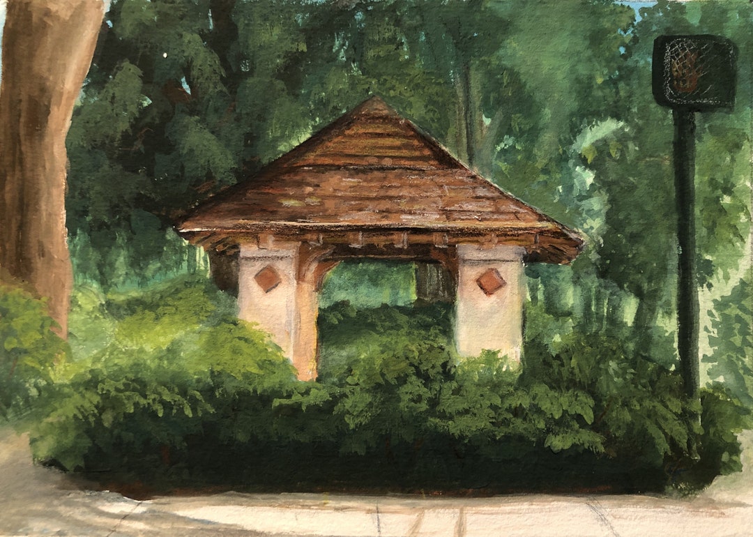 Old Bus Stop Art Print - Etsy