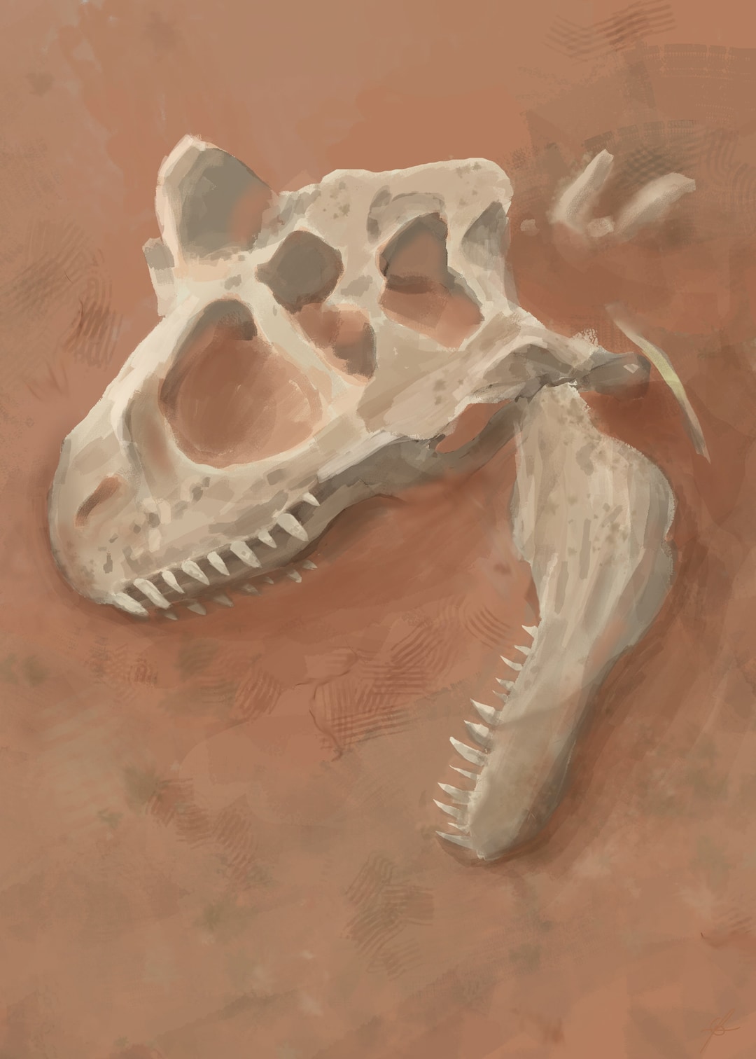 Carnotaurus Skull Art Print - Etsy