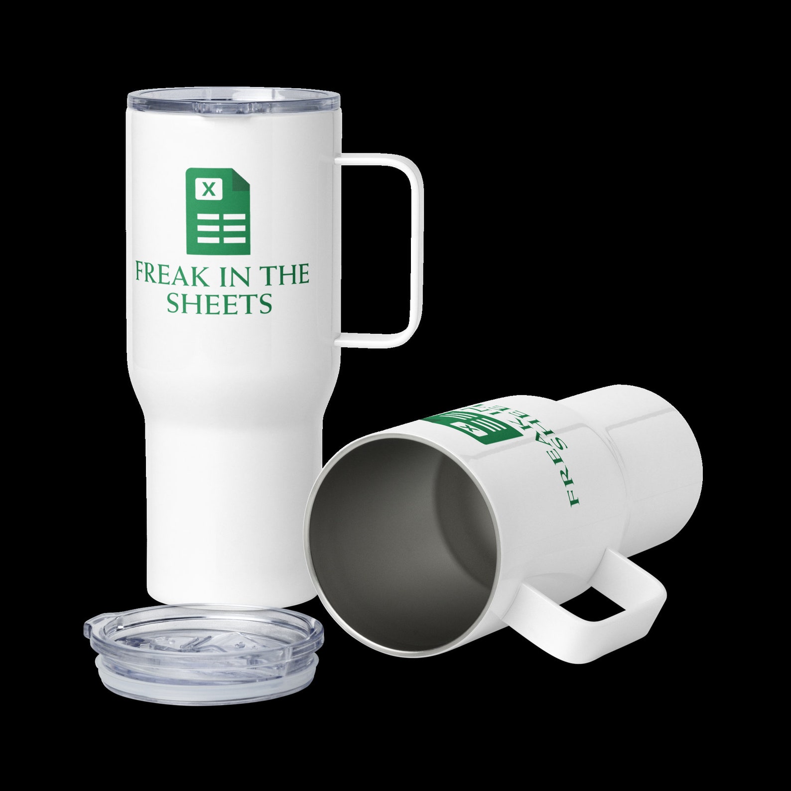 Freak in the Sheets Travel Mug With A Handle, Funny Excel Travel Mug ...