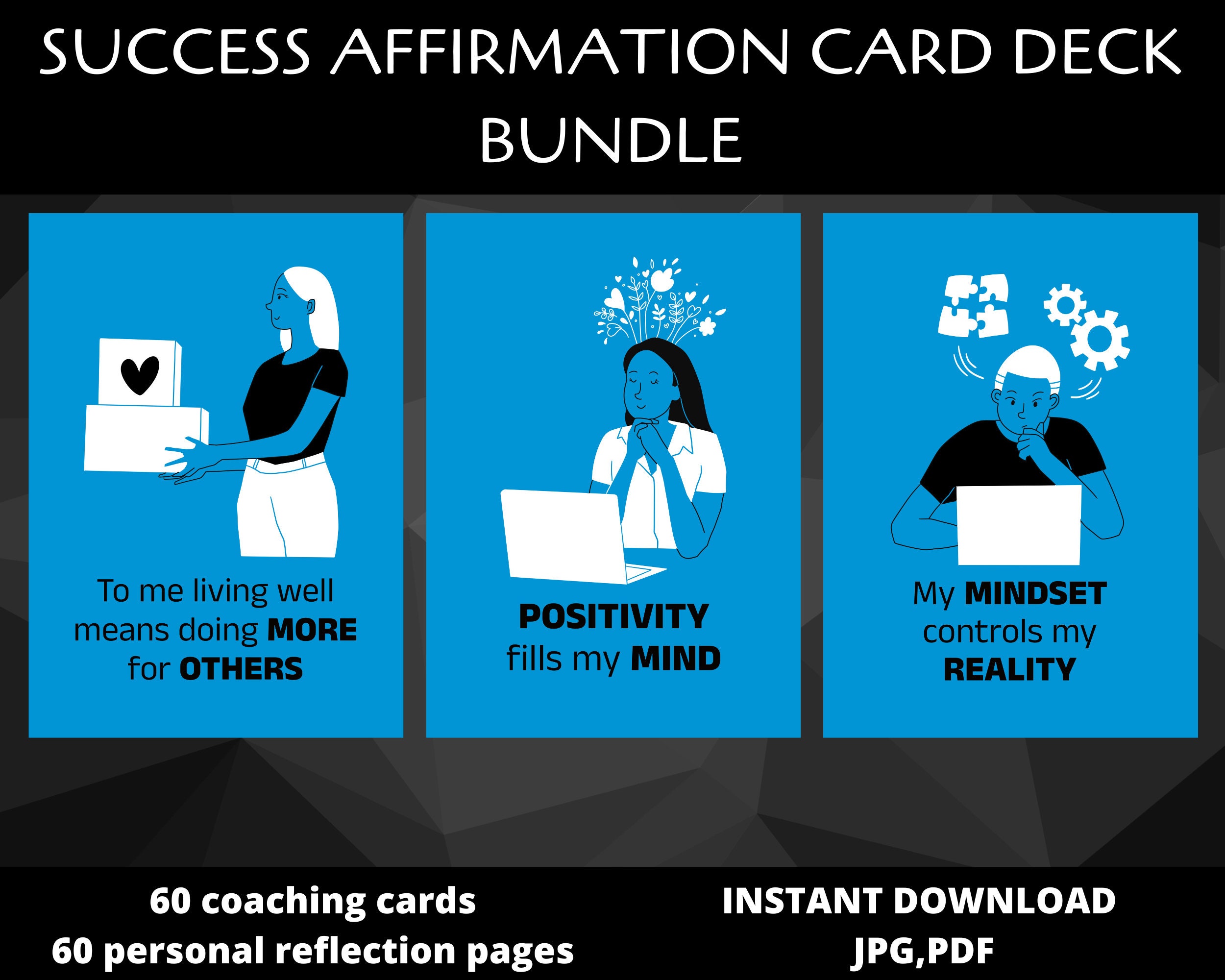 Printable Affirmation Cards for Success 60 Daily Printable Positive ...