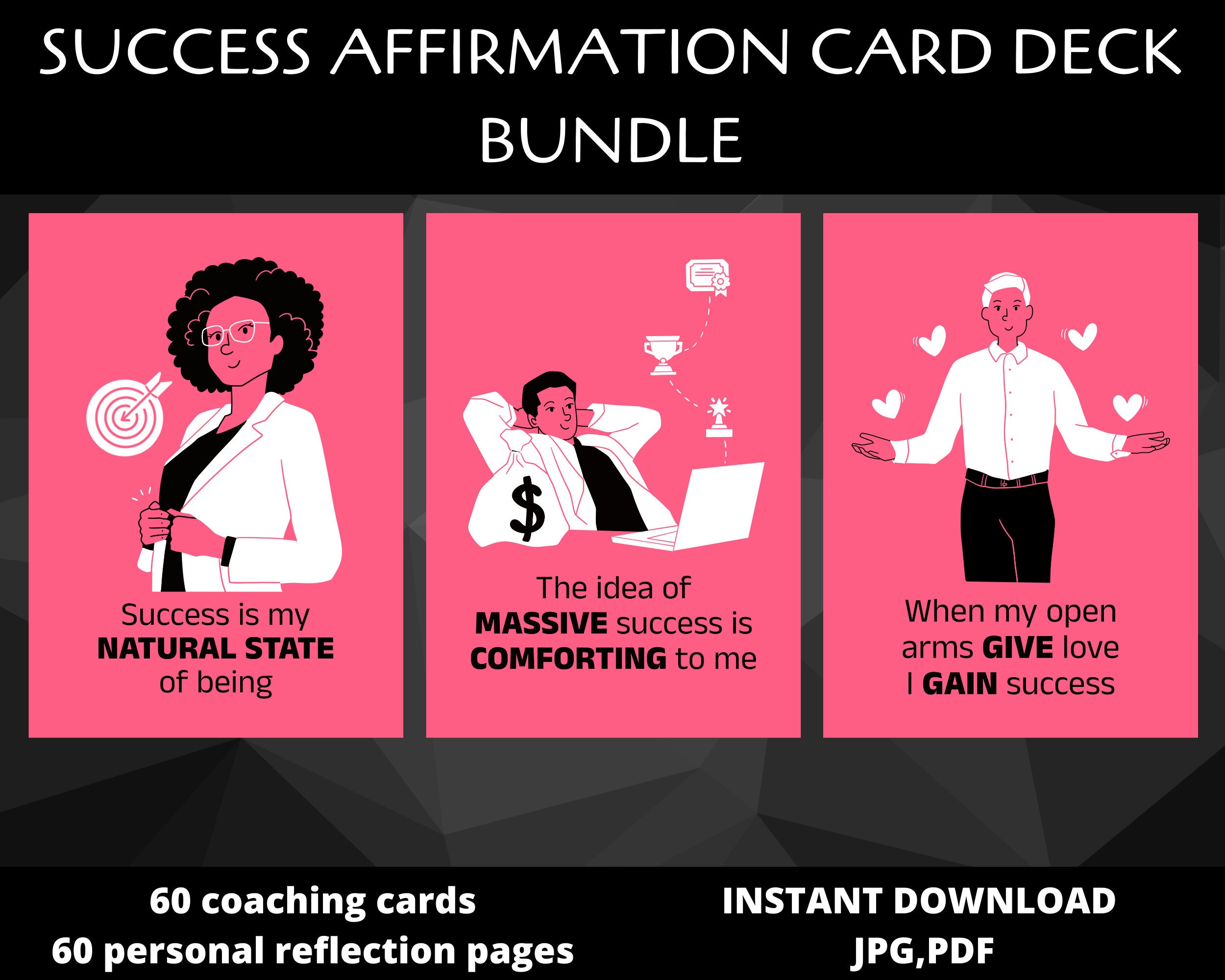 Printable Affirmation Cards for Success 60 Daily Printable Positive ...