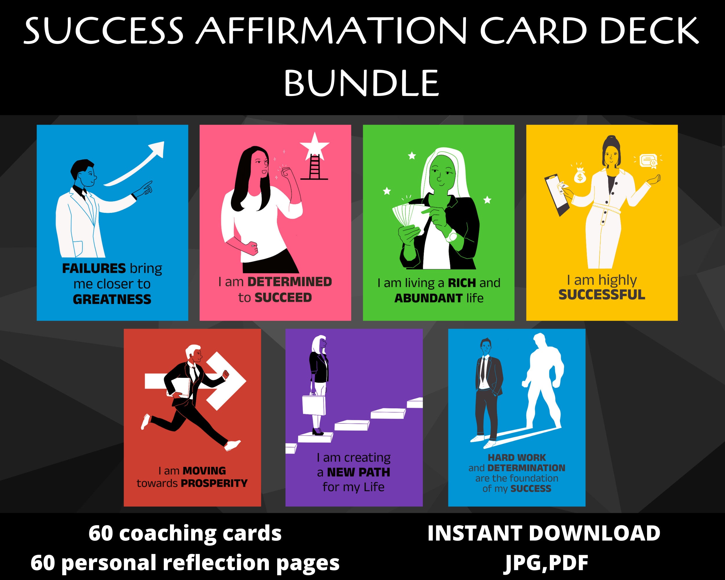 Printable Affirmation Cards for Success 60 Daily Printable Positive ...