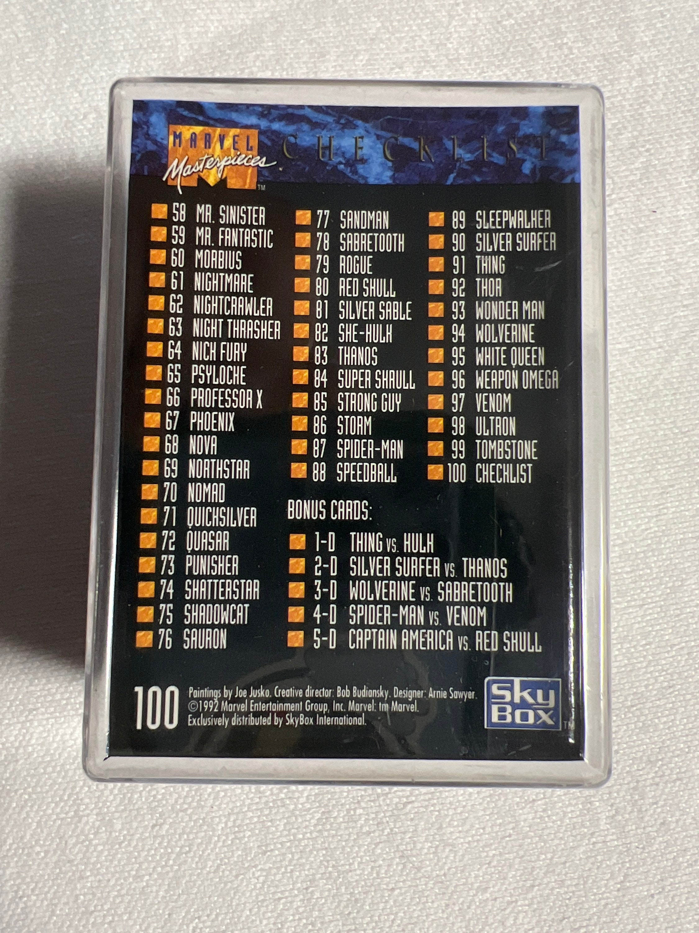 1992 Marvel Masterpieces Trading Cards - Etsy