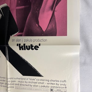 Original 1971 Klute Movie Poster - Etsy