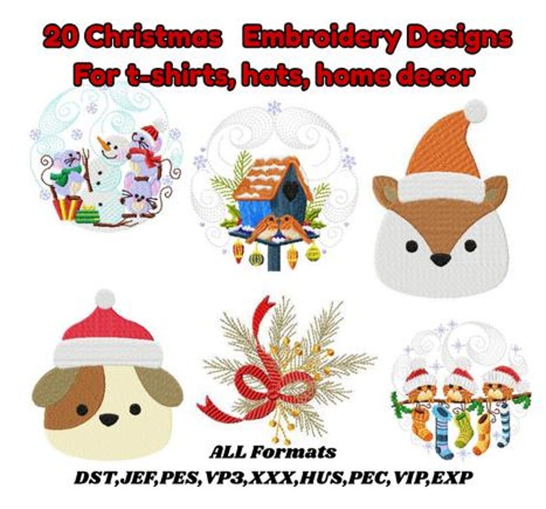 20 Christmas Festival Embroidery Designs for All Machine Formats ...