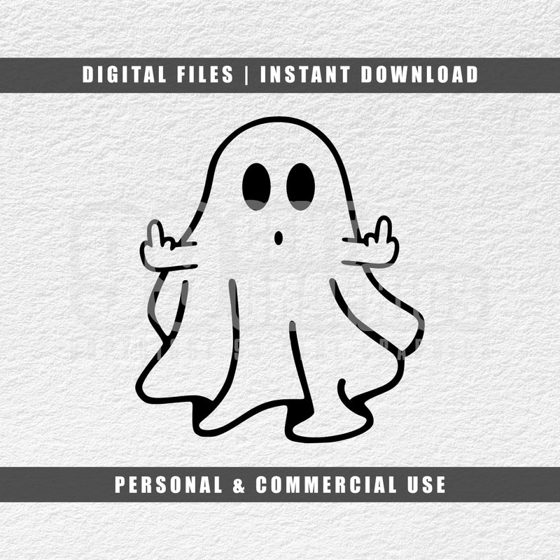 Ghost Middle Finger - Etsy