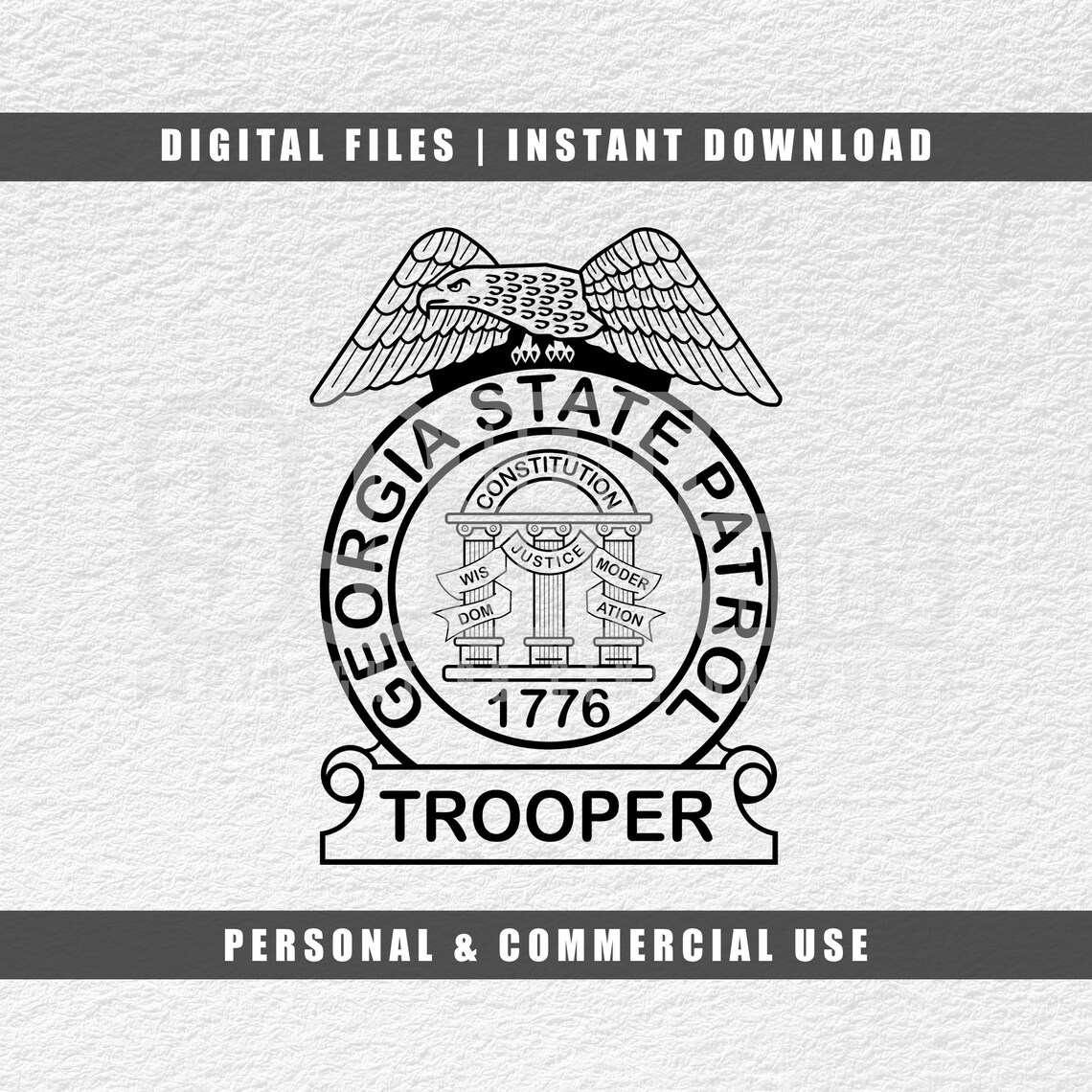 Georgia State Trooper SVG: Police Emblem Cut File (digital Download) - Etsy