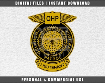 Oklahoma State Highway Patrol Svg, Oklahoma Trooper Svg, Police Badge ...