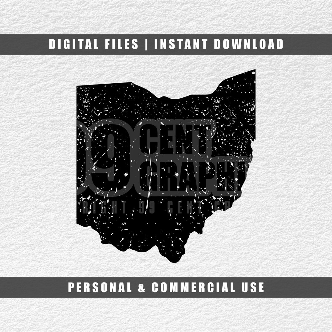 Ohio Svg, United States Svg, Distressed Svg, Cricut Svg, Engraving File ...