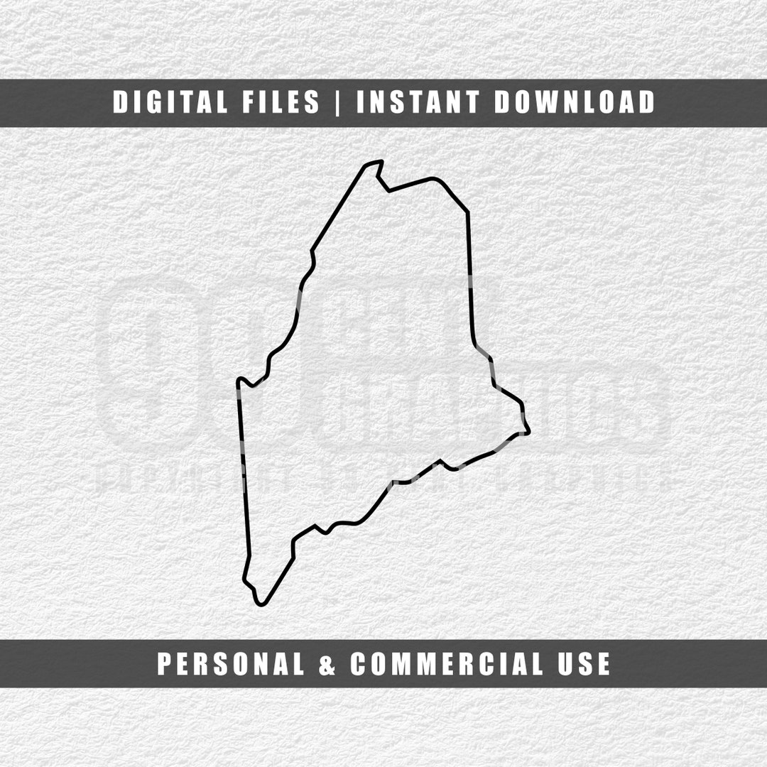 Maine Svg, United States Svg, State Outline Svg, Cricut Svg, Engraving ...