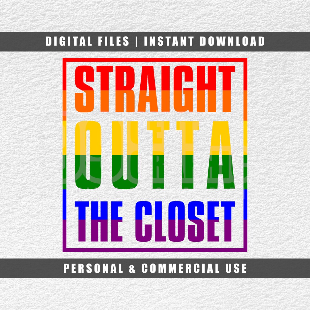 Straight Outta the Closet, Pride Svg, Lgbtq Svg, Pride Flag Svg, Vector ...