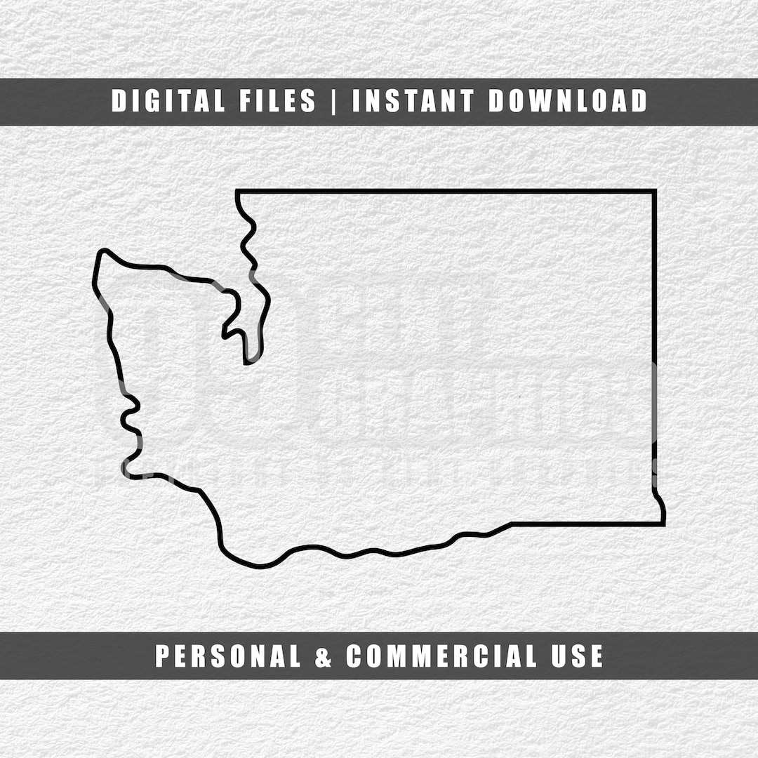 Washington Svg, United States Svg, State Outline Svg, Cricut Svg ...