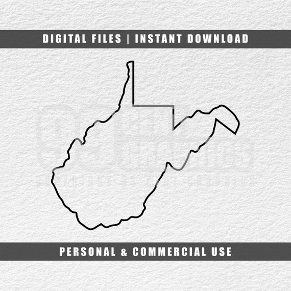 West Virginia Svg United States Svg State Outline Svg - Etsy