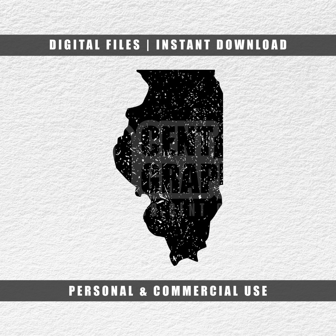 Illinois Svg, United States Svg, Distressed Svg, Cricut Svg, Engraving ...