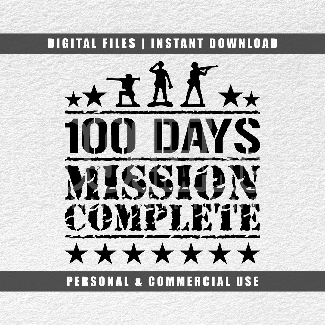 100 Days of School Military Son SVG: Soldier Mission Complete (digital ...