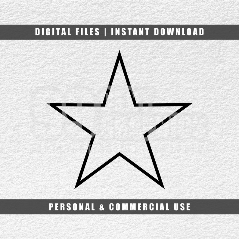 Star Outline SVG: Vector Cut Files (digital Download) - Etsy Australia