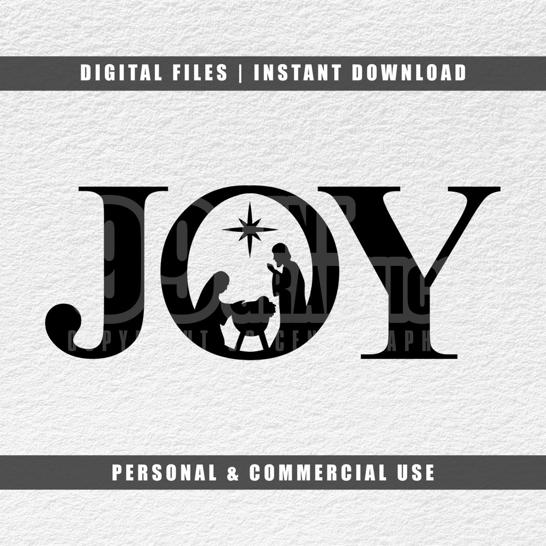 Joy Nativity Scene Svg, Jesus Svg, Cricut Svg, Png, Jpg, Pdf, Instant ...