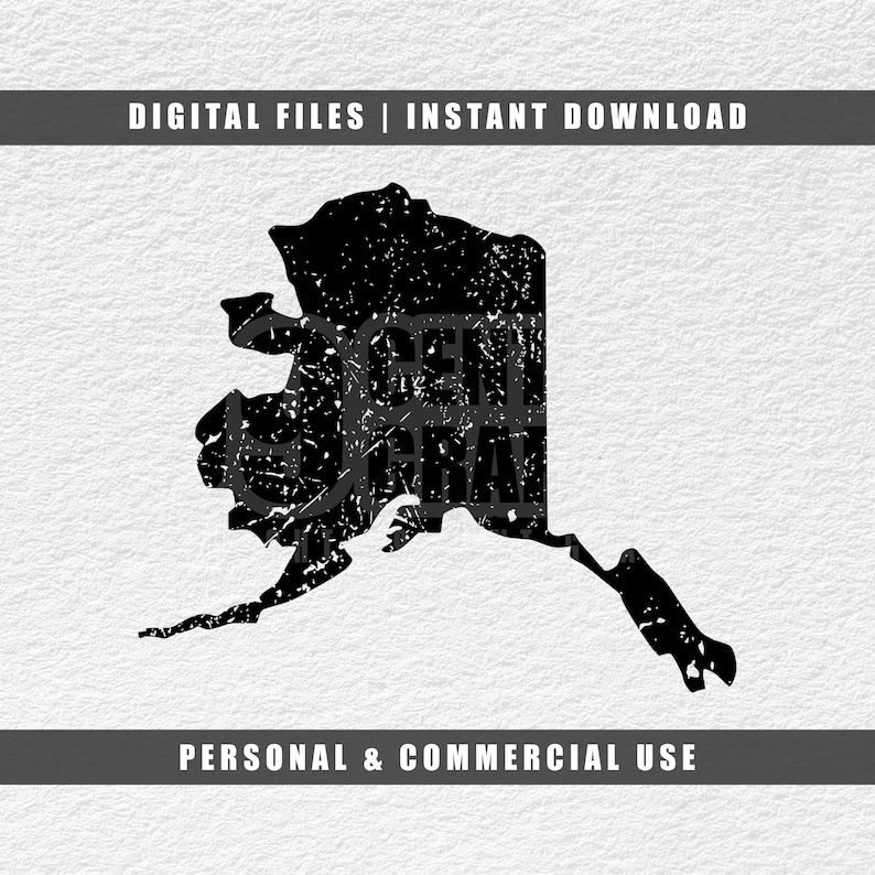 Distressed Alaska SVG: United States Map, Cricut, Engraving (digital ...