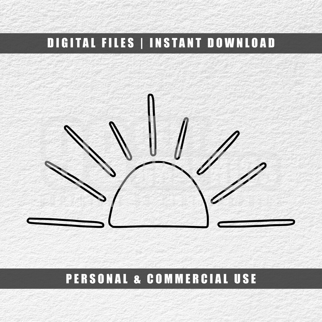Hand-drawn Sun Outline SVG: Cricut, Engraving File (instant Download ...