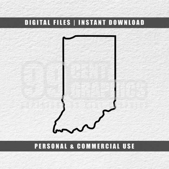 Indiana Svg United States Svg State Outline Svg Cricut Svg - Etsy