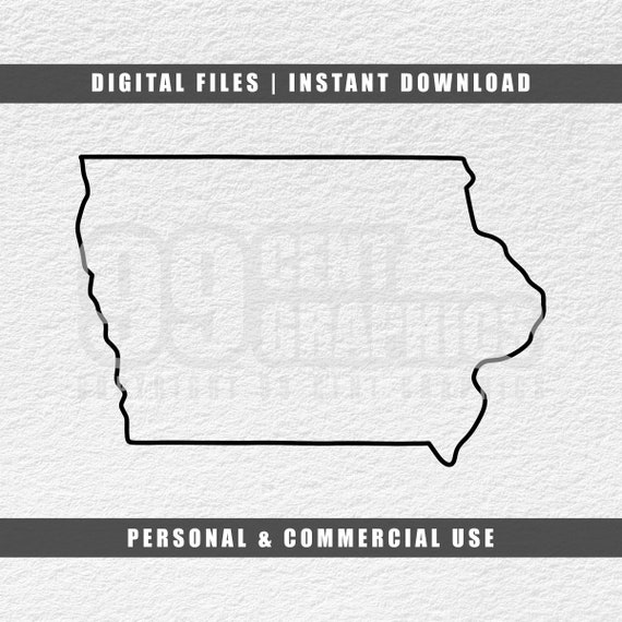 Iowa Svg United States Svg State Outline Svg Cricut Svg - Etsy