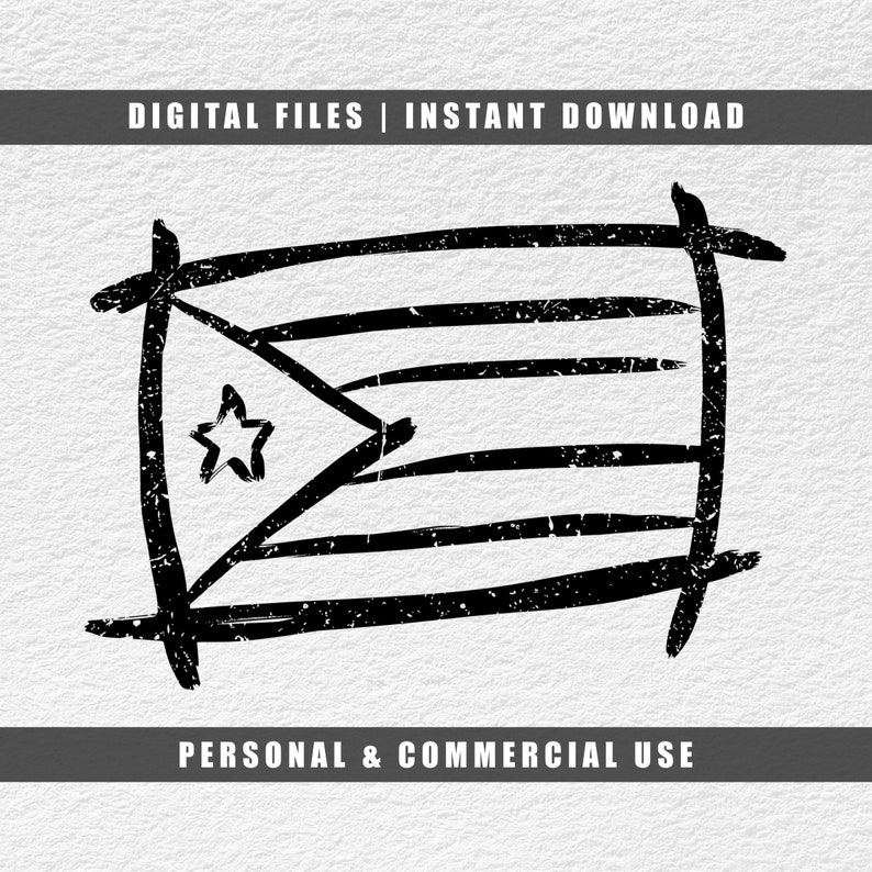 Puerto Rico Flag SVG Hand-drawn Svg Puerto Rican Svg - Etsy