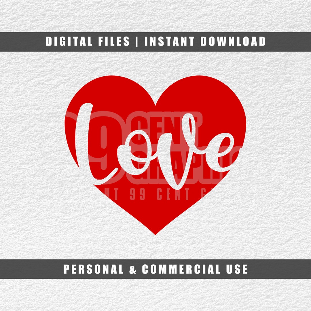 Red Heart Svg, Love Cut Out, Silhouette Svg, Cricut Svg, Cut File Svg ...