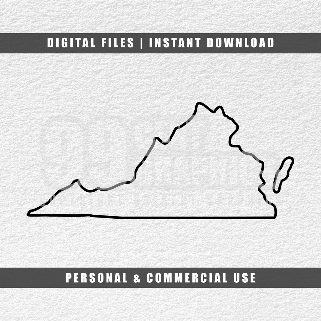 Virginia State Outline SVG: United States Cut File (digital Download ...