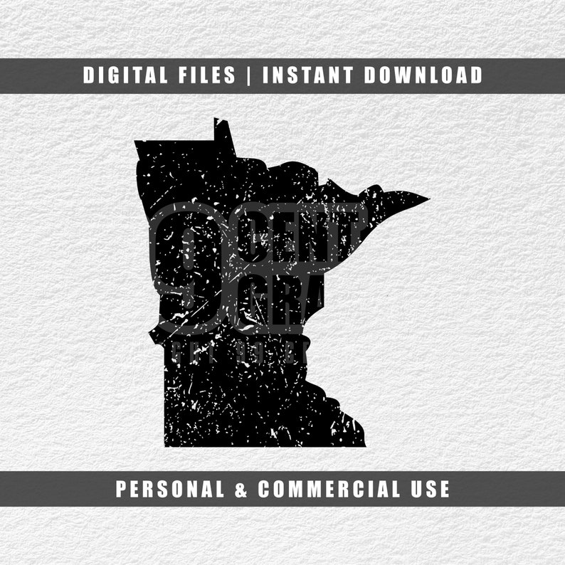 Distressed Minnesota State SVG: United States Cut File (digital ...