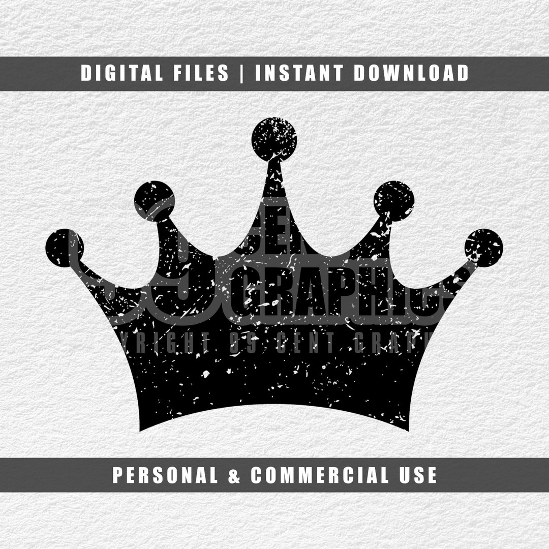 Distressed Crown SVG: Princess Tiara Graphic (digital Download) - Etsy
