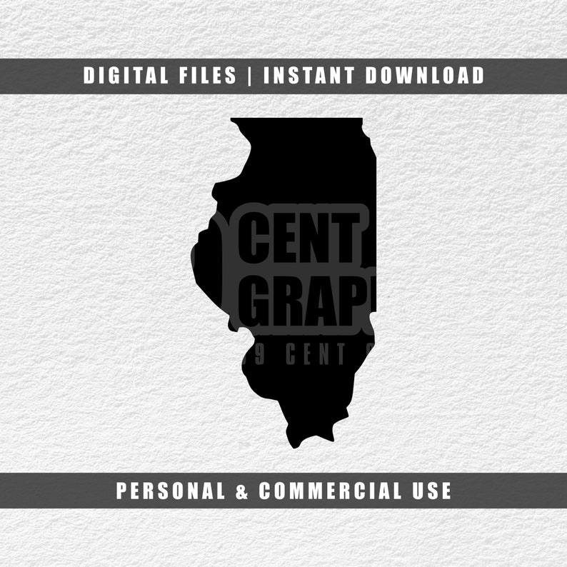 Illinois Svg United States Svg State Silhouette Svg Cricut - Etsy