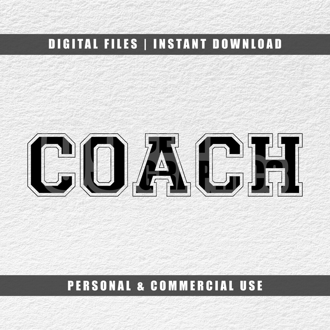 Coach Svg, Collegiate Svg, Sports Svg, Cricut Svg, Png, Jpg, Pdf ...
