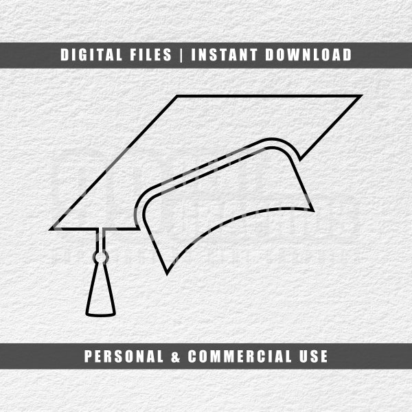 Outline Graduation Cap Svg - Etsy