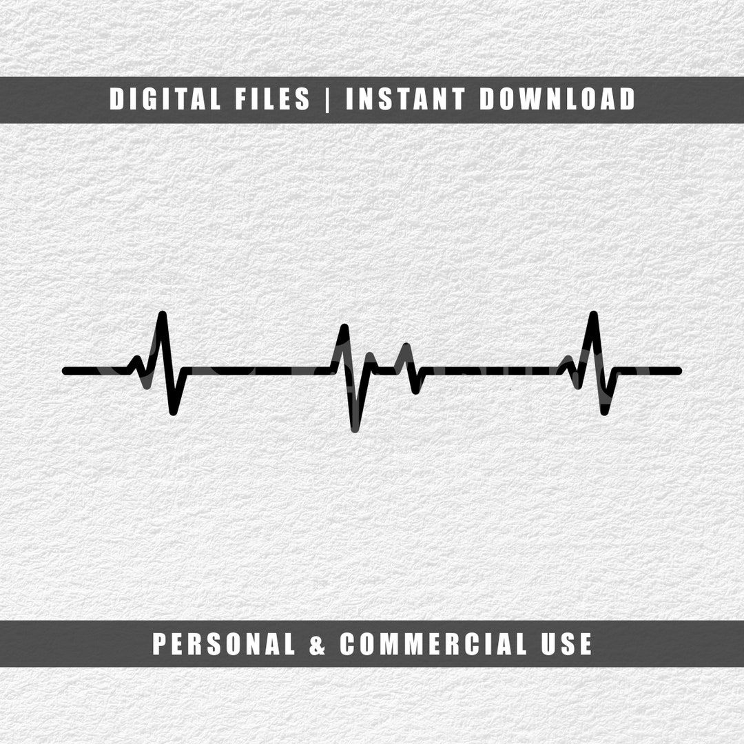 Heart EKG Svg, Heartbeat Pulse Svg, Cricut Svg, Png, Jpg, Pdf, Instant ...