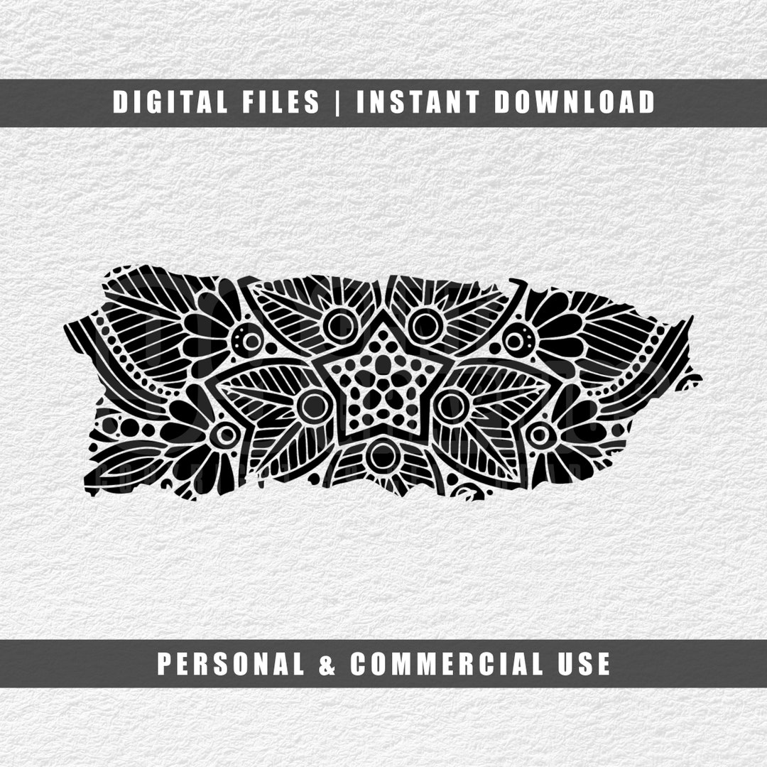 Puerto Rico Mandala SVG: Boricua Cut File (digital Download) - Etsy