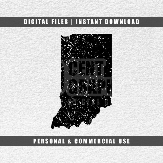 Indiana Svg United States Svg Distressed Svg Cricut Svg - Etsy