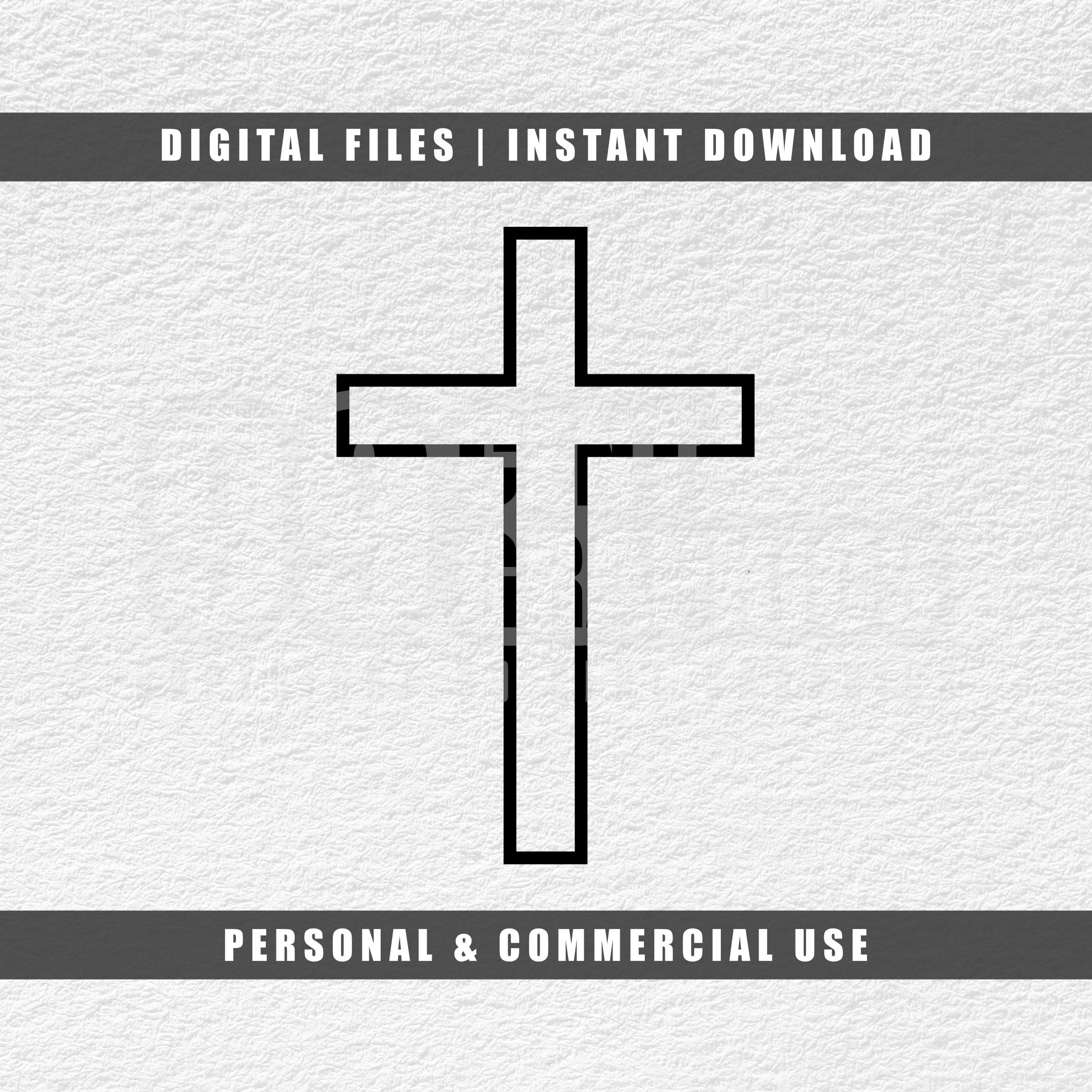 Cross Outline SVG: Christian Vector Cut Files (digital Download) - Etsy